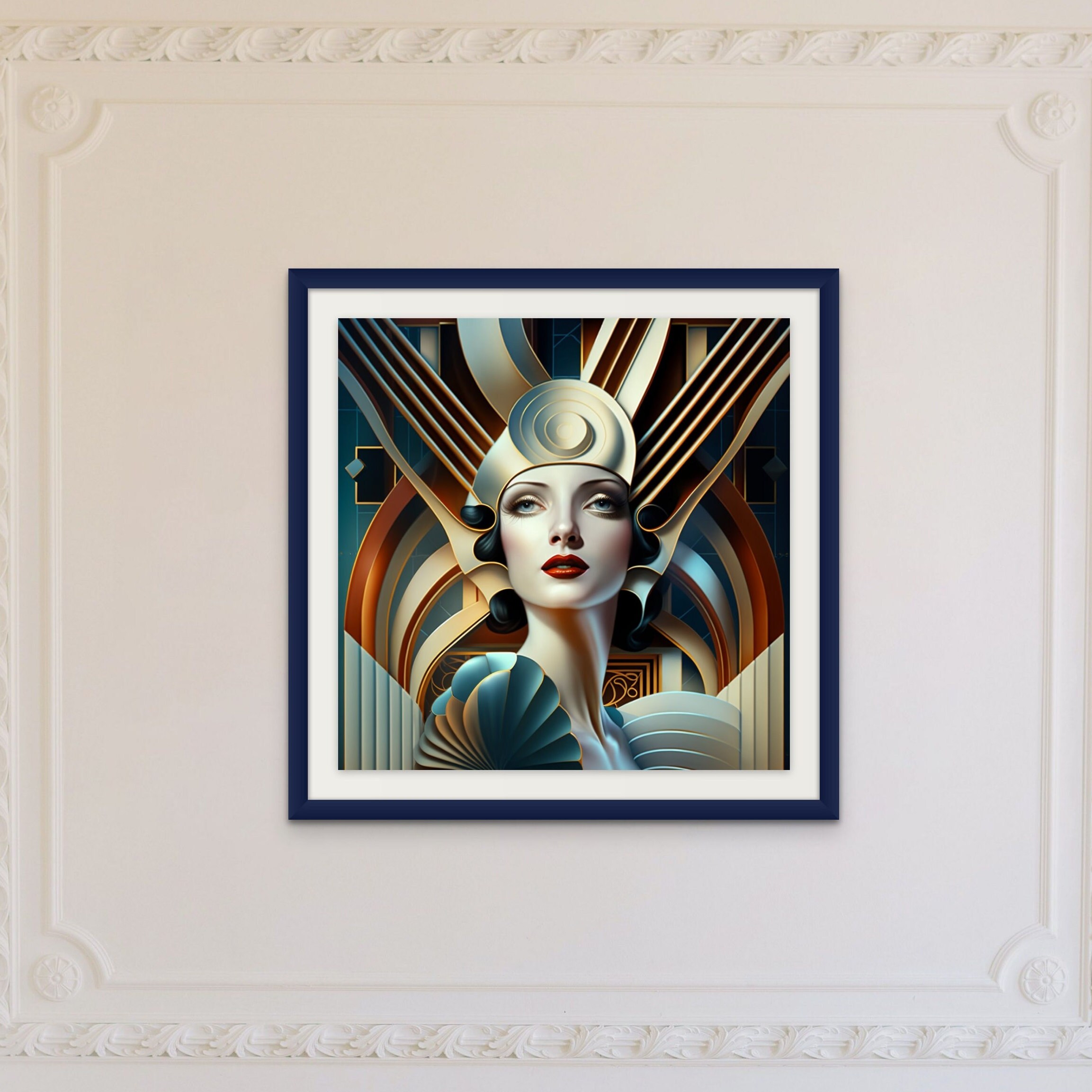 Digital Art Deco Print of Beautiful Woman Art Deco Art Home Decor Wall ...