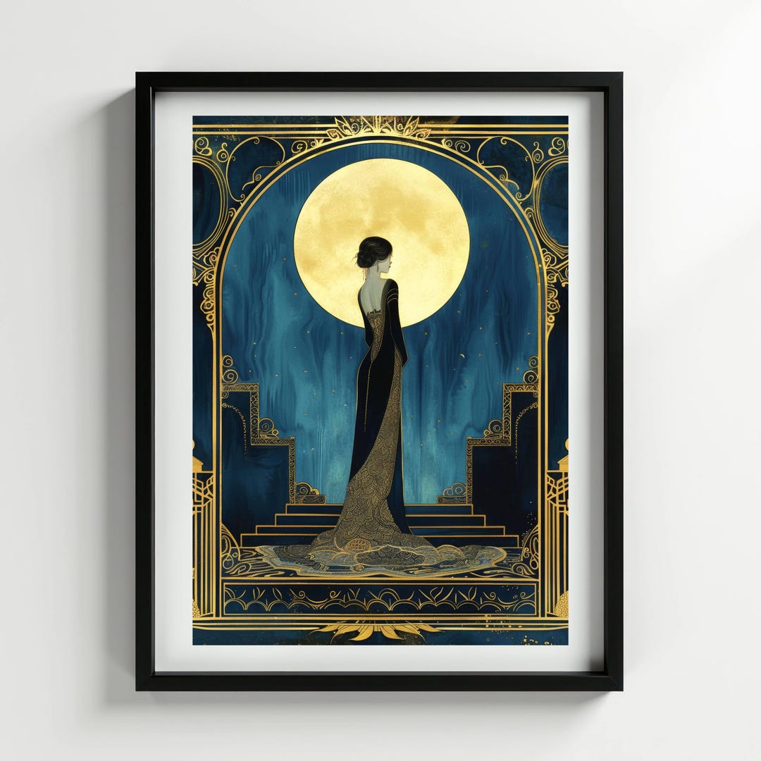 Large Art Deco Wall Art Illustration Vintage Art Print Art Deco ...