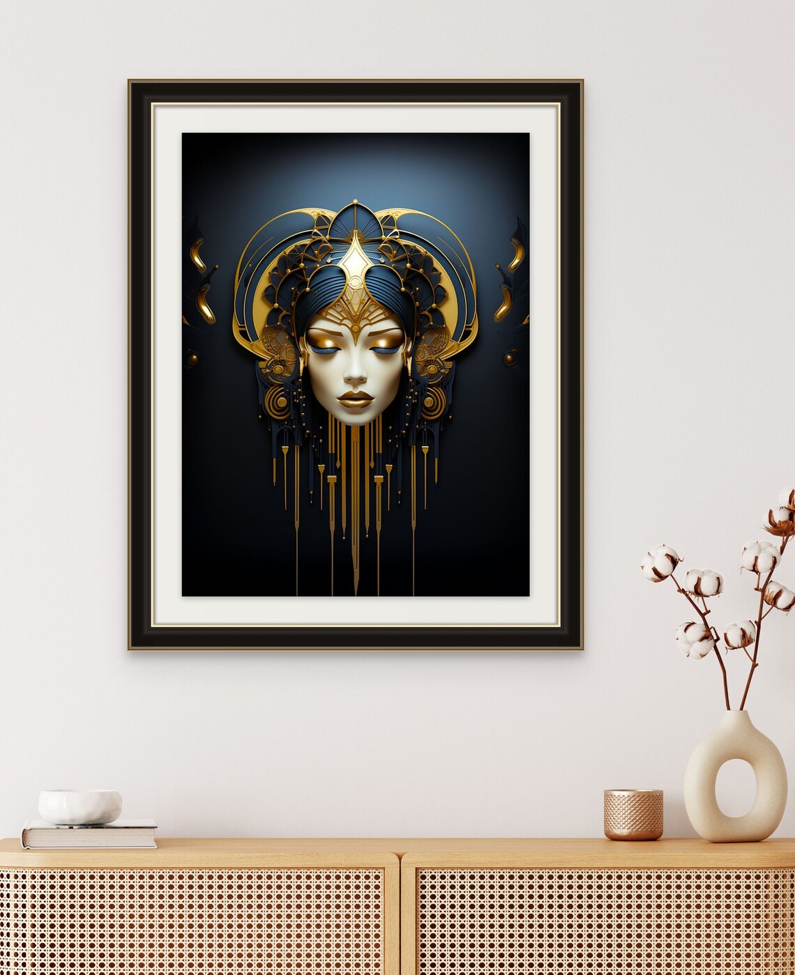 Vintage Glamour Modern Art Deco Print Radiant Goddess Art Regal Deep ...