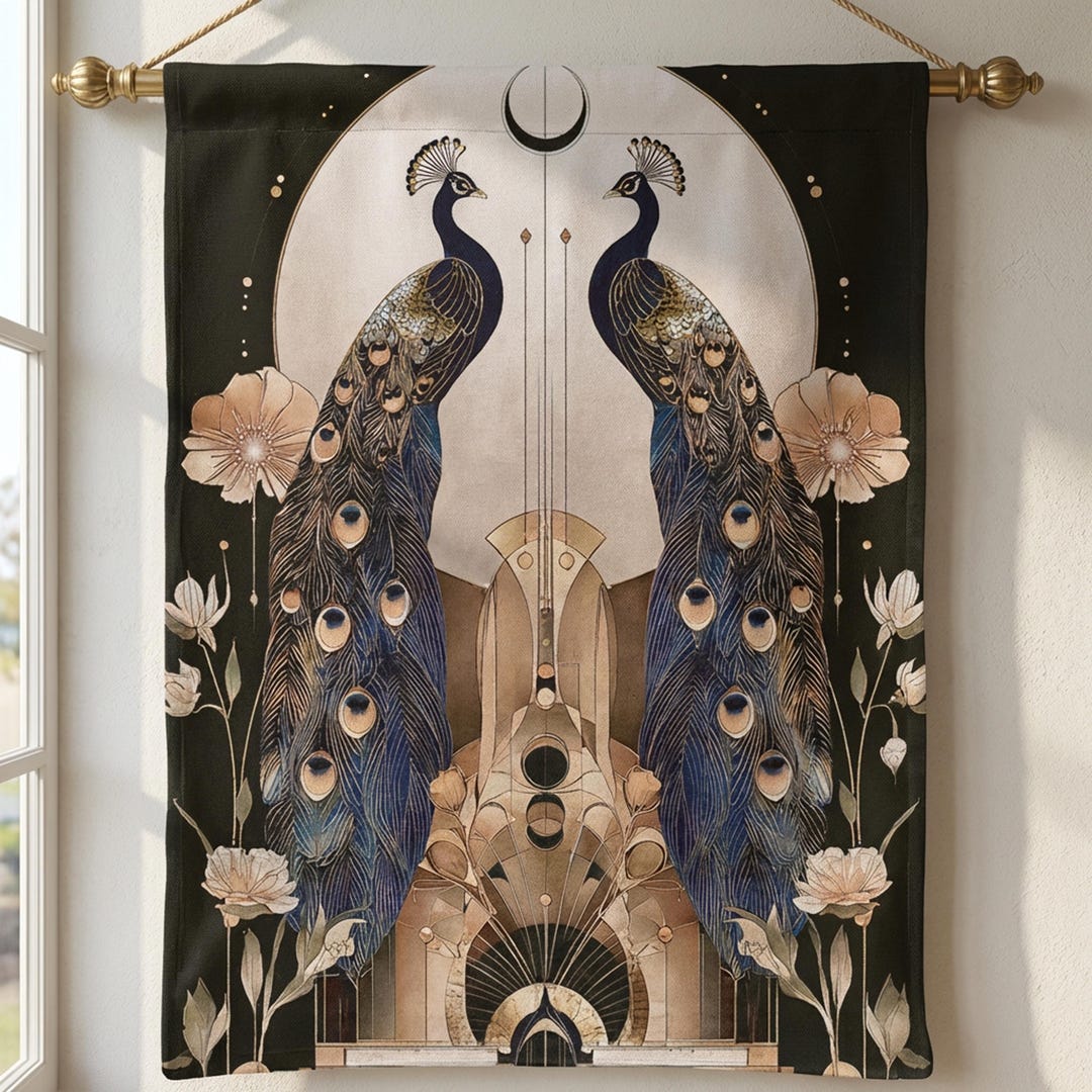 Tapestry Peacock Wall Art Statement Entryway Decor Maximalist Interior ...