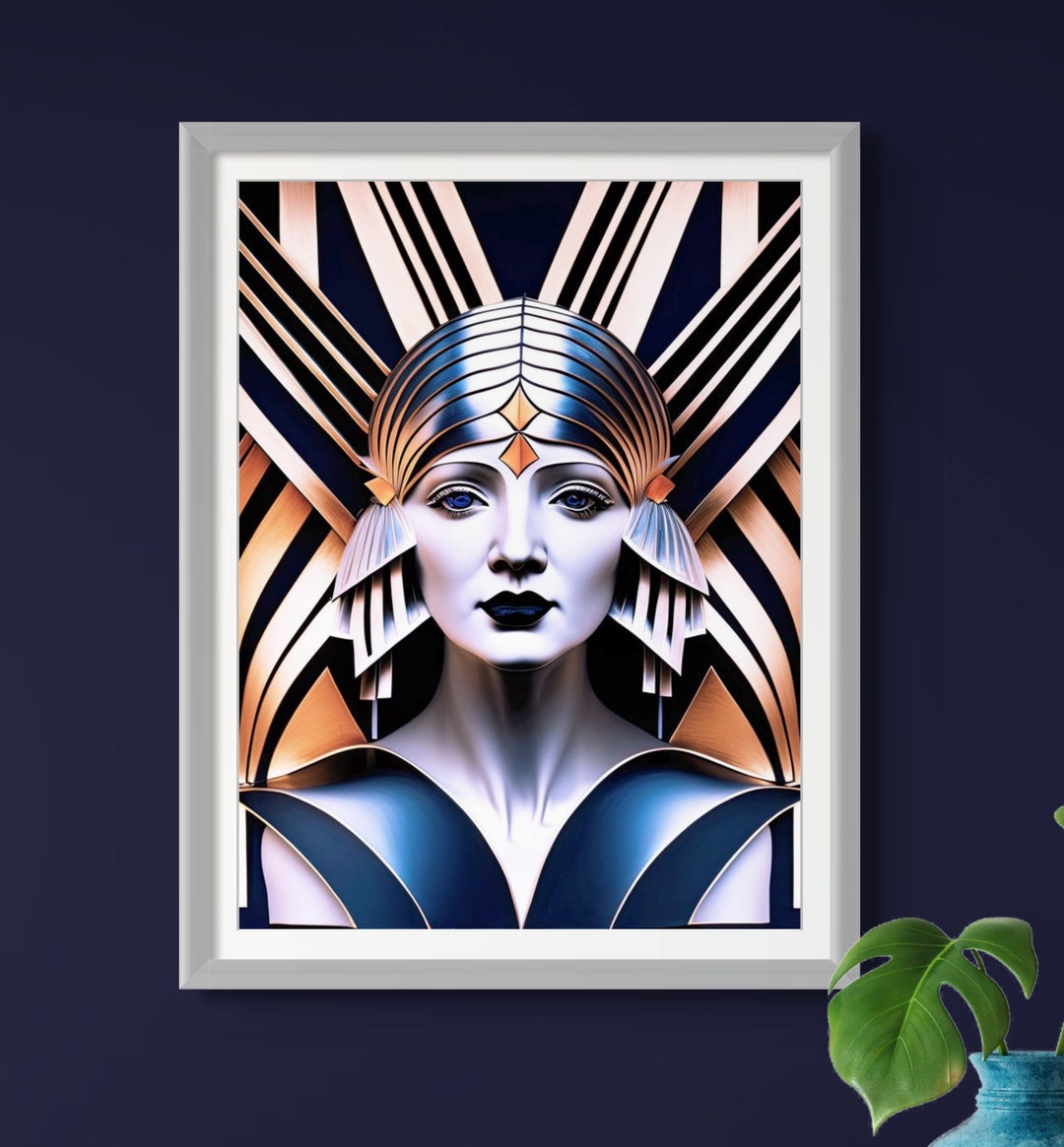 Art Deco Flapper Girl Print Vintage Wall Art Rolled Prints Home Decor ...