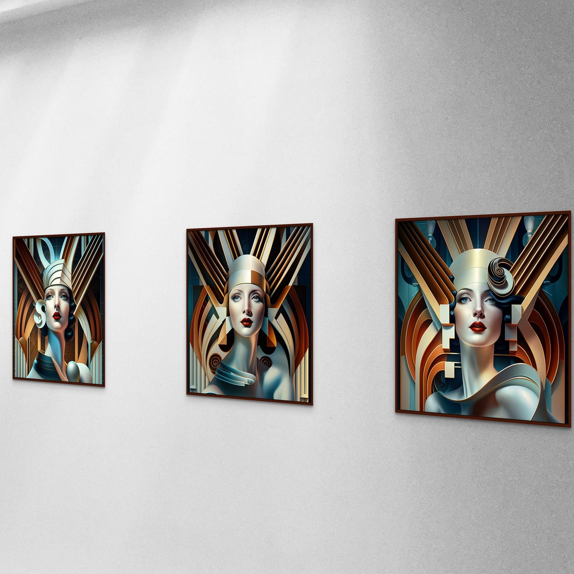 Digital Art Deco Print Art Deco Lady in Muted Colors Wall Art Art Deco ...