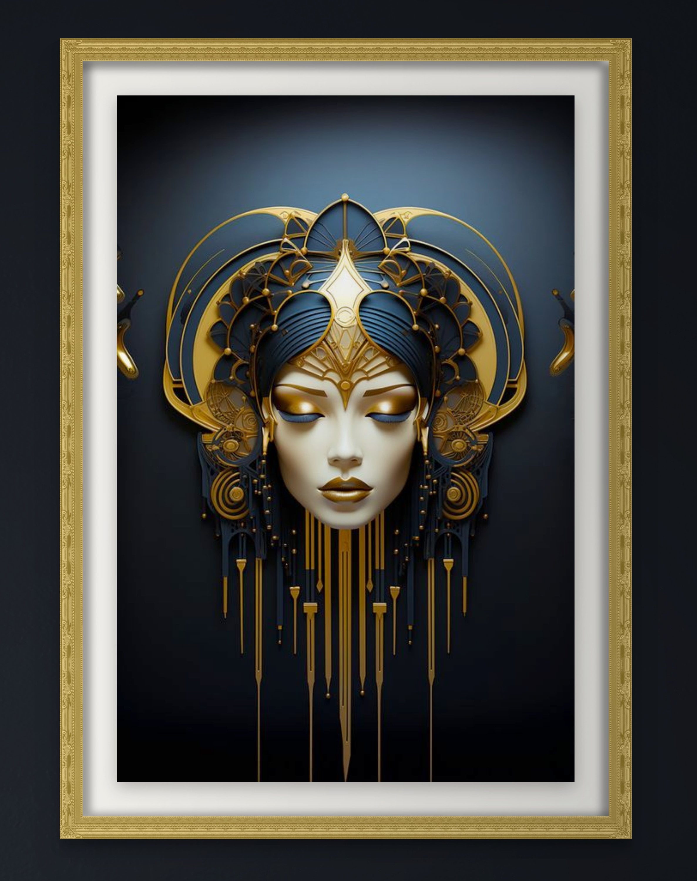 Vintage Glamour Modern Art Deco Print Radiant Goddess Art Regal Deep ...