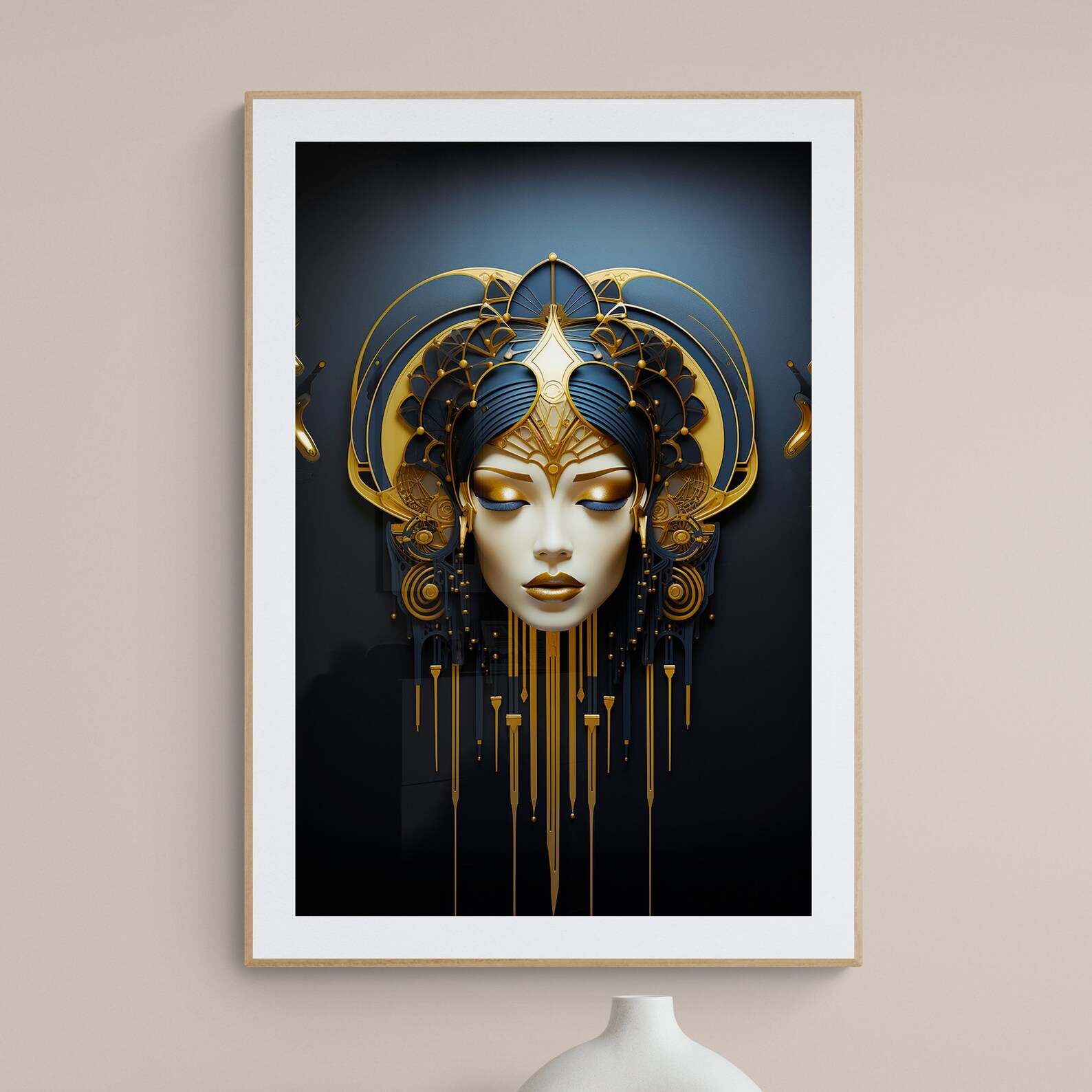 Vintage Glamour Modern Art Deco Print Radiant Goddess Art Regal Deep ...