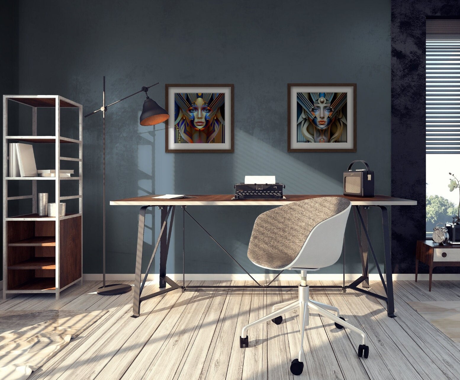 Digital Art Deco Print of Bold Color Queen Women Wall Art Printable Art ...