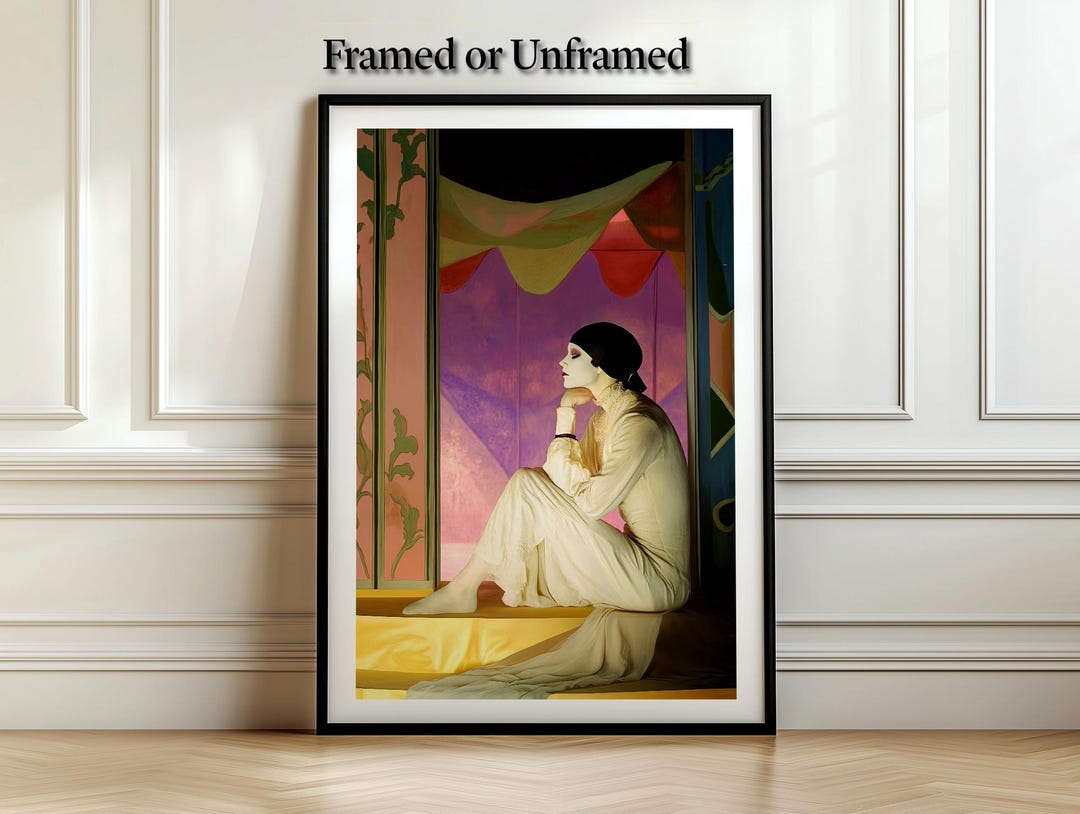 Vintage Art Print Art Deco Style Pierrot Wall Art Figurative Portrait ...