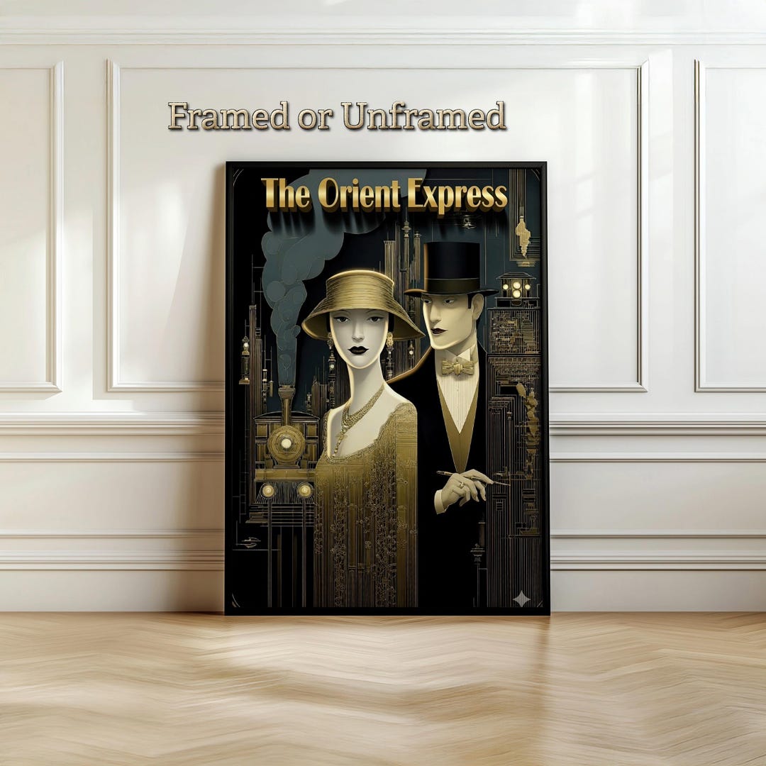 Art Deco Print Orient Express Vintage Train Artwork Illustration ...