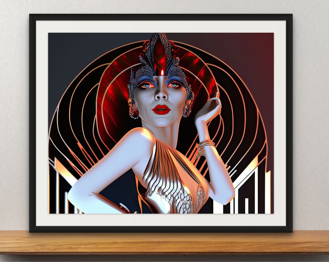 Digital Art Deco Print | Art Deco Art of Roaring 20's Speakeasy Woman ...