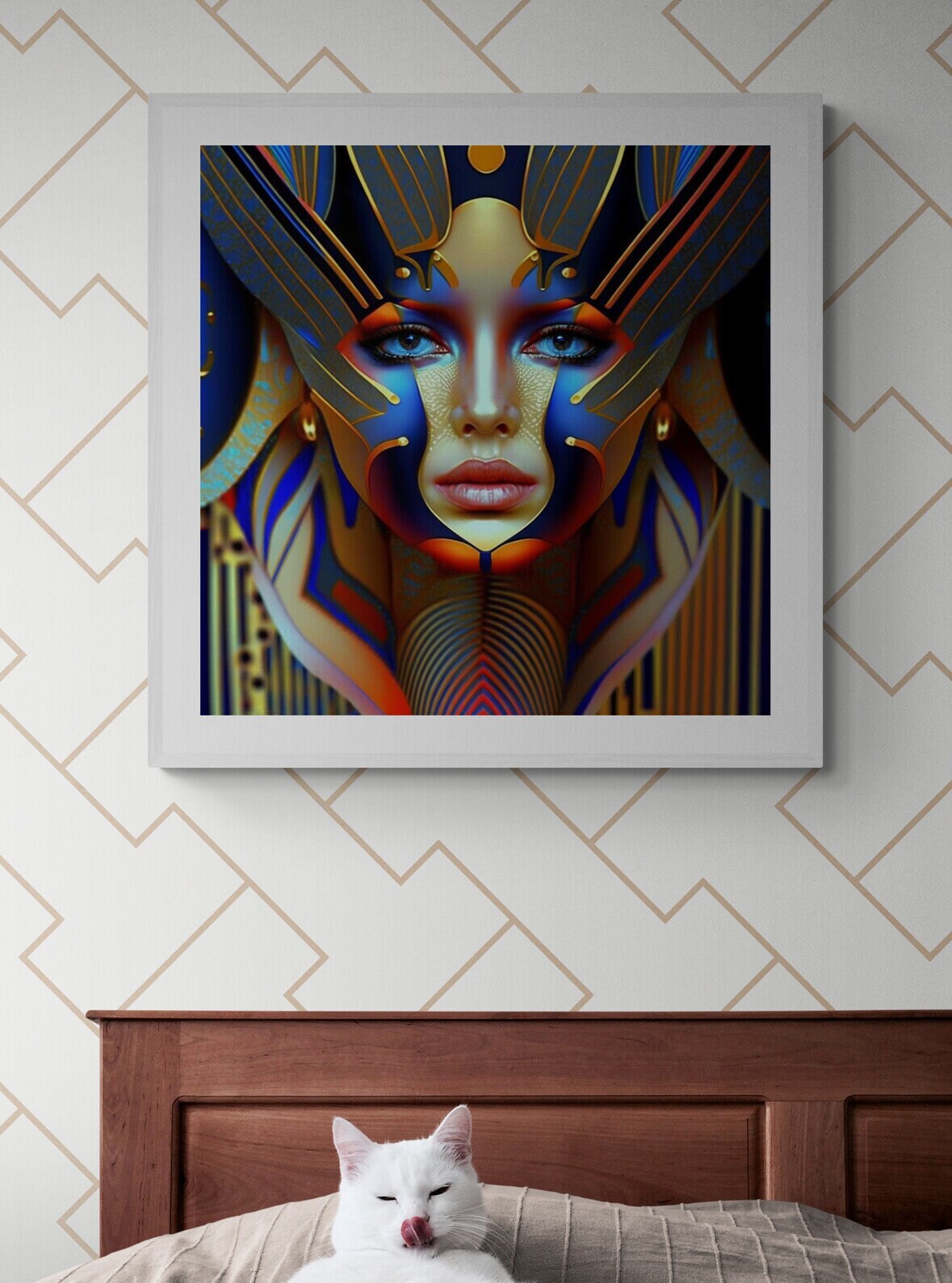Digital Art Deco Print of Bold Color Queen Women Wall Art Printable Art ...