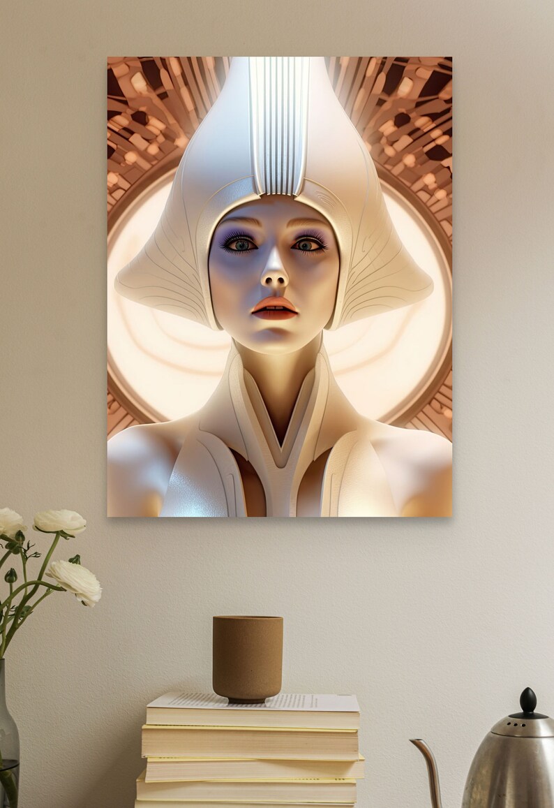 Digital Art Deco Print of Space Girl for Your Wall Art and Home Decor ...