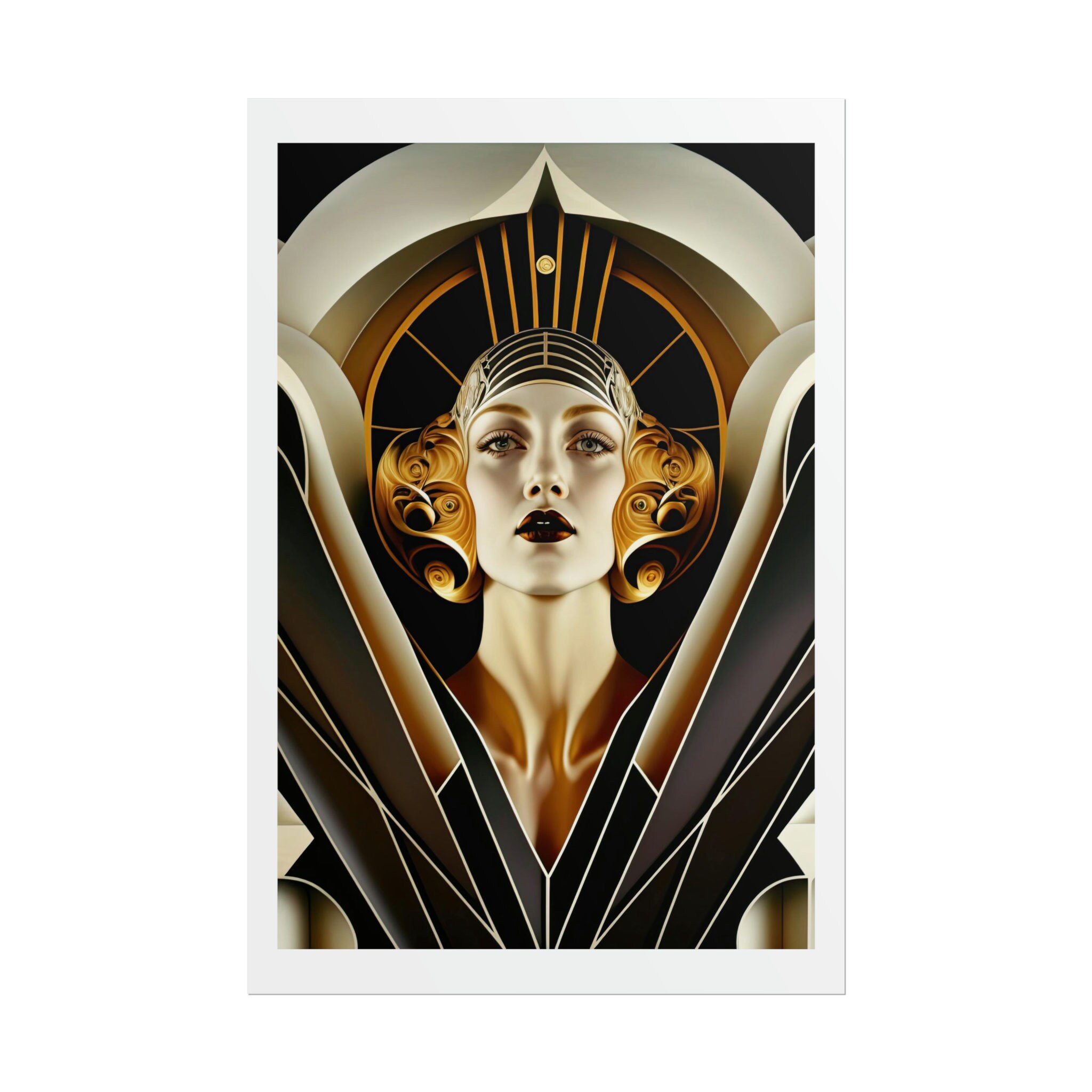 Dramatic Art Deco Print of 1920's Cabaret Girl Black and Gold Wall Art ...