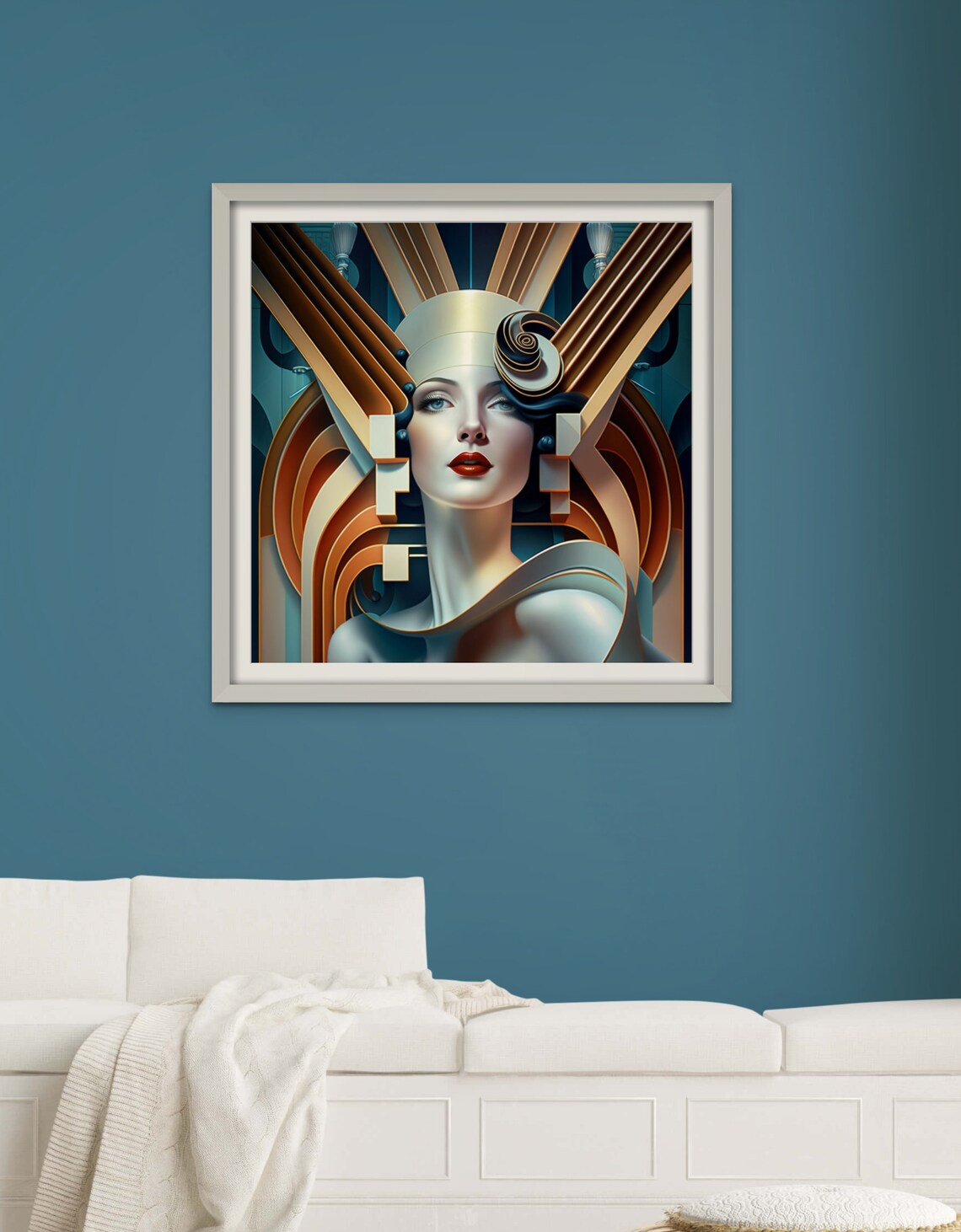 Digital Art Deco Print Art Deco Lady in Muted Colors Wall Art Art Deco ...