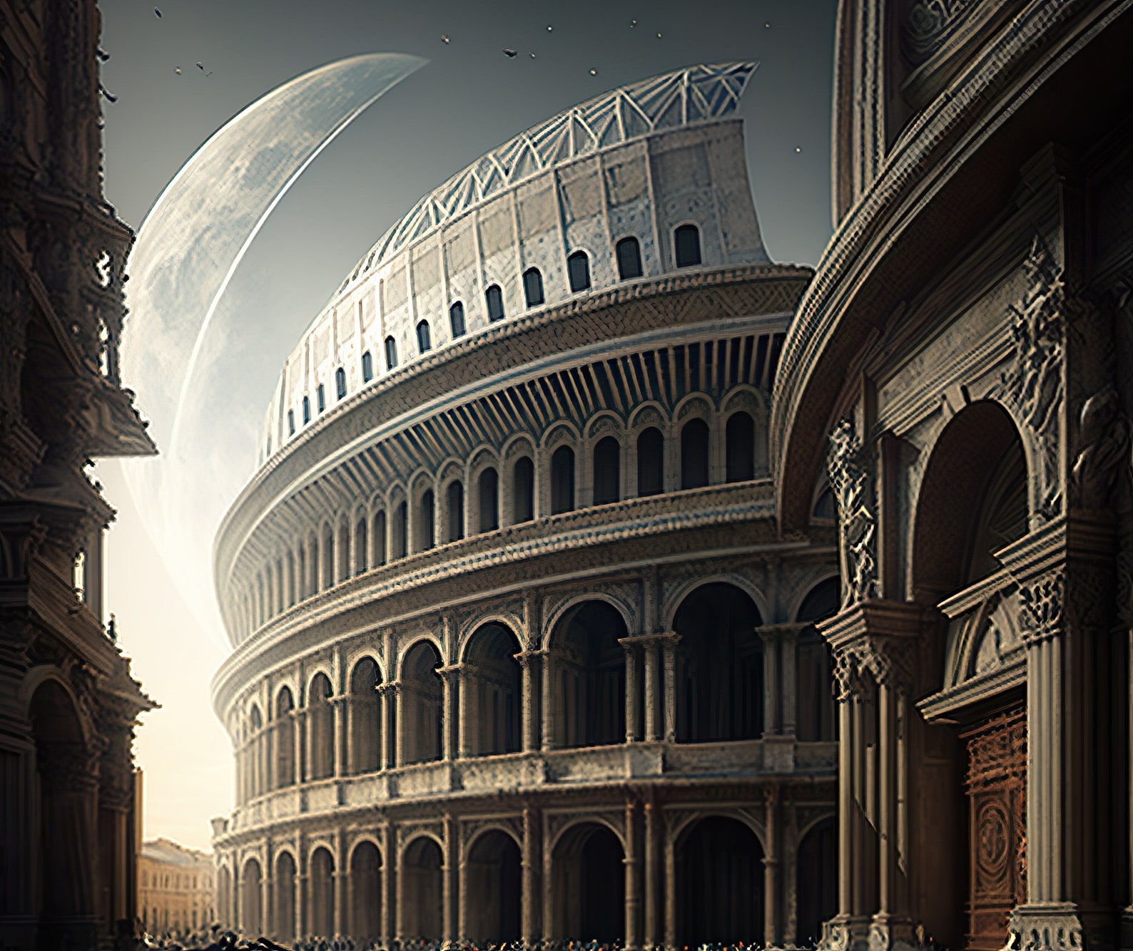Modern Rome Space Civilization Printable Fictional Wall Art - Etsy