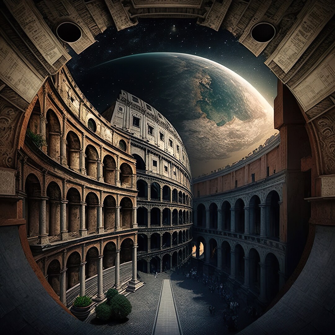 Modern Rome Space Civilization Printable Fictional Wall Art - Etsy