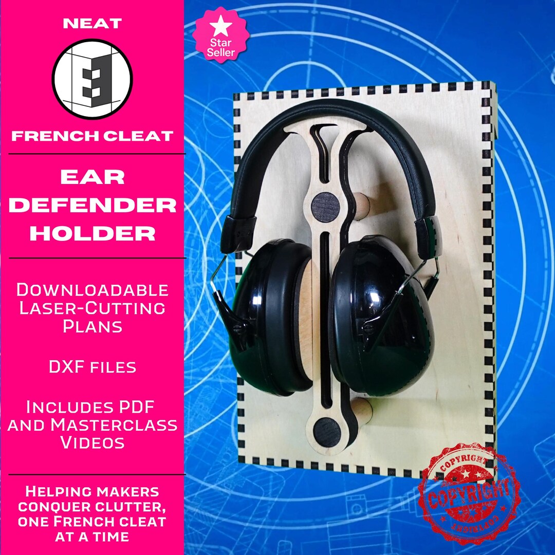 Laser Cut Ear Defender Holder: DIY French Cleat Garage Organizer ...