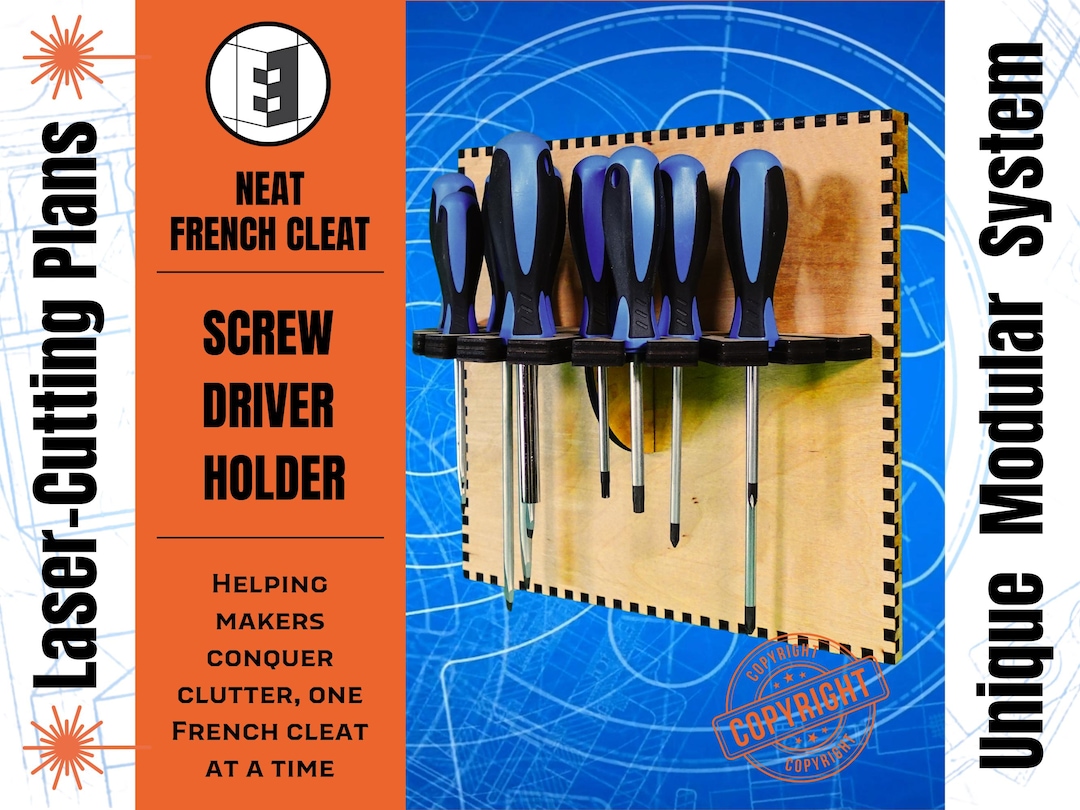 French Cleat Screwdriver Organizer: Effortless DIY Laser Cut Modular ...
