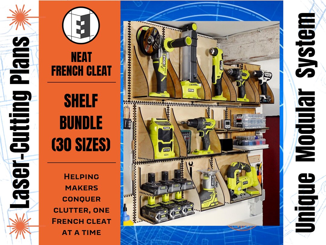 Ultimate French Cleat Shelf Bundle | 30 Precision Laser-cut Plans for a ...