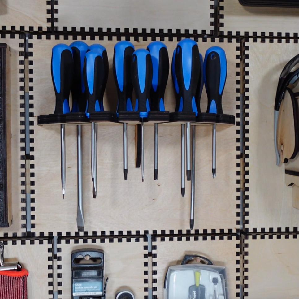 Laser Cut Screwdriver Organizer: DIY French Cleat Wall Storage (digital ...