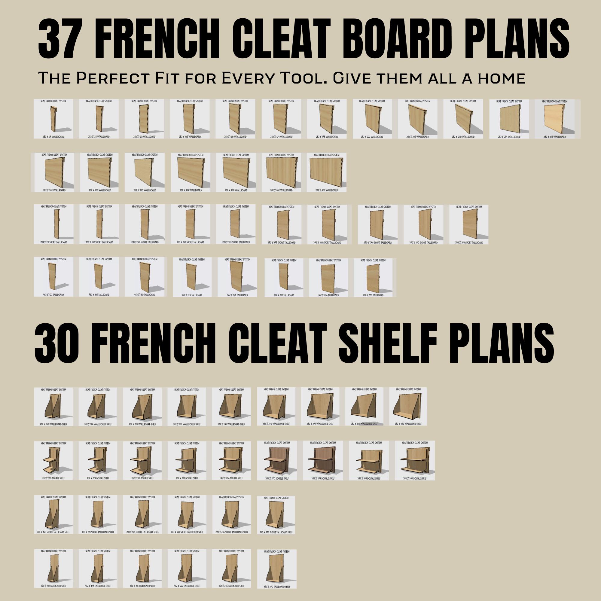 French Cleat Tool Holder Plans Bundle – 130 Laser Cut Files (DXF, PDF ...