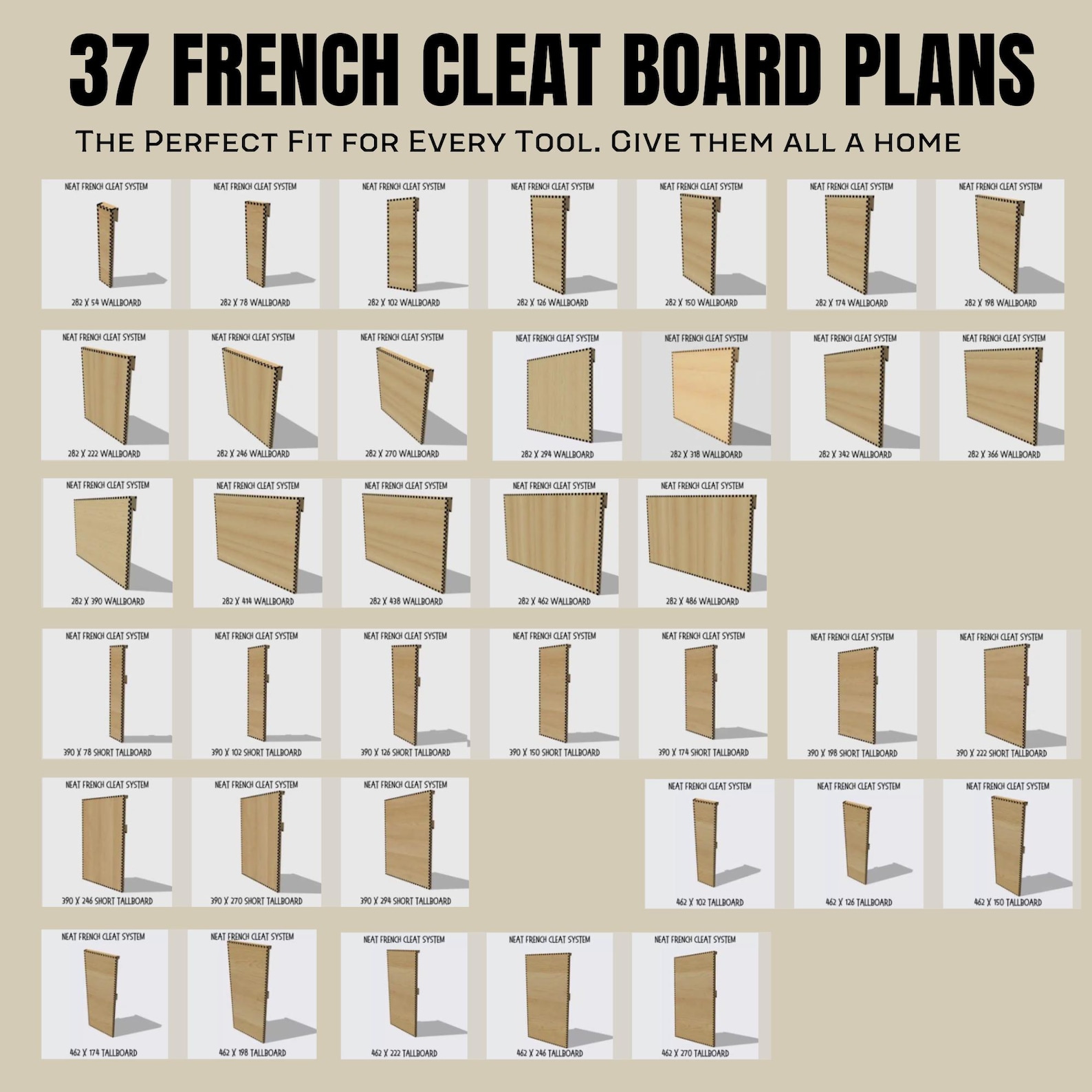 37 French Cleat Wallboard Plans – Ultimate Precision Laser-cut Designs ...
