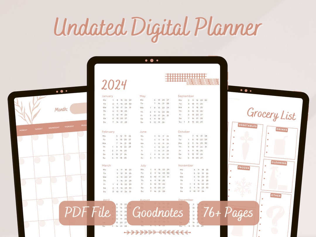 2024 Digital Hyperlinked Diary : Time Blocking, Life Tracking, Fitness ...