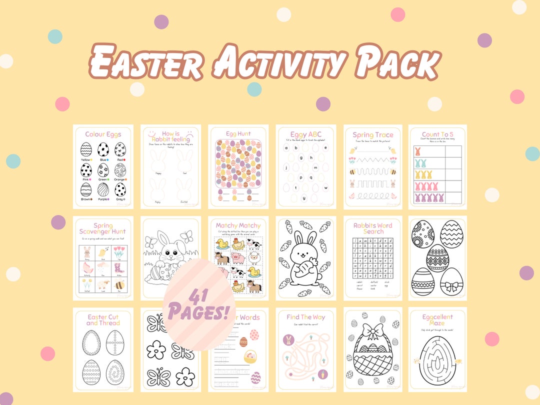 Digital Easter Colouring and Activity Book for Kids - 41 Pages of Fun ...
