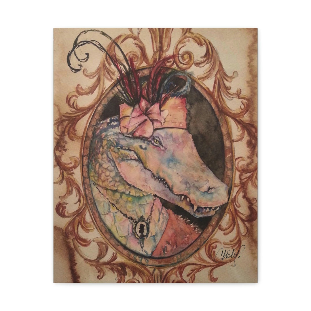 Canvas Gallery Wraps - Eunice Crocodile Sassy Gossip - Steampunk ...
