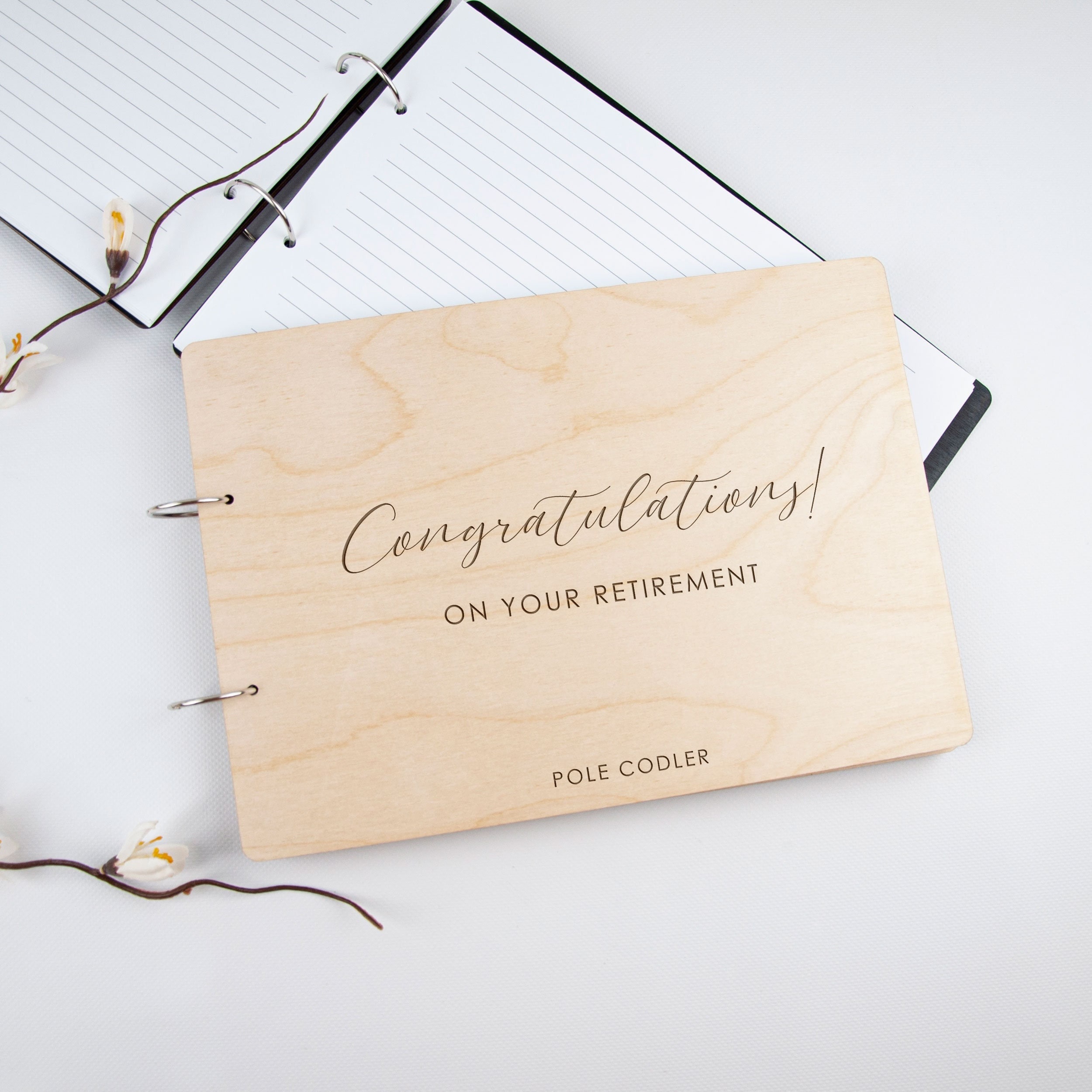 Personalized Retirement Guest Book Coworker Retirement Gift Idea Wooden ...