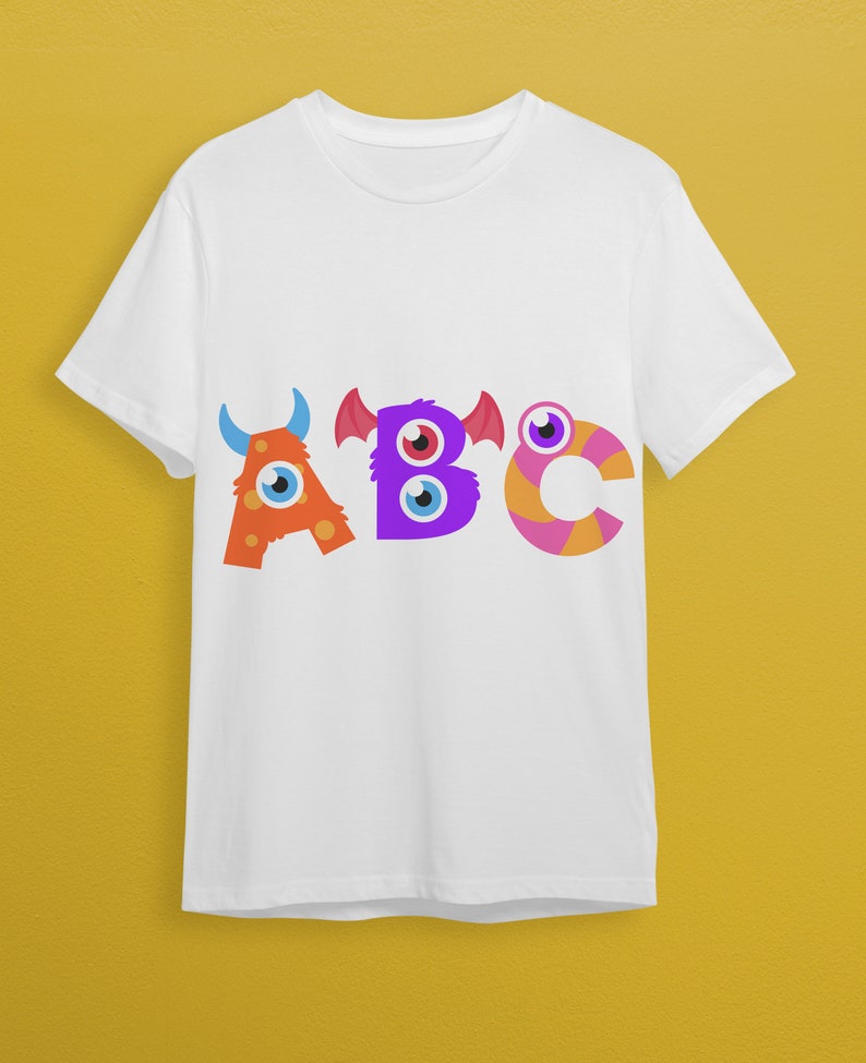 Digital Monster Alphabet Clipart, Birthday, Kids Room, Monster Alphabet ...