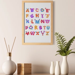 Digital Monster Alphabet Clipart, Birthday, Kids Room, Monster Alphabet ...