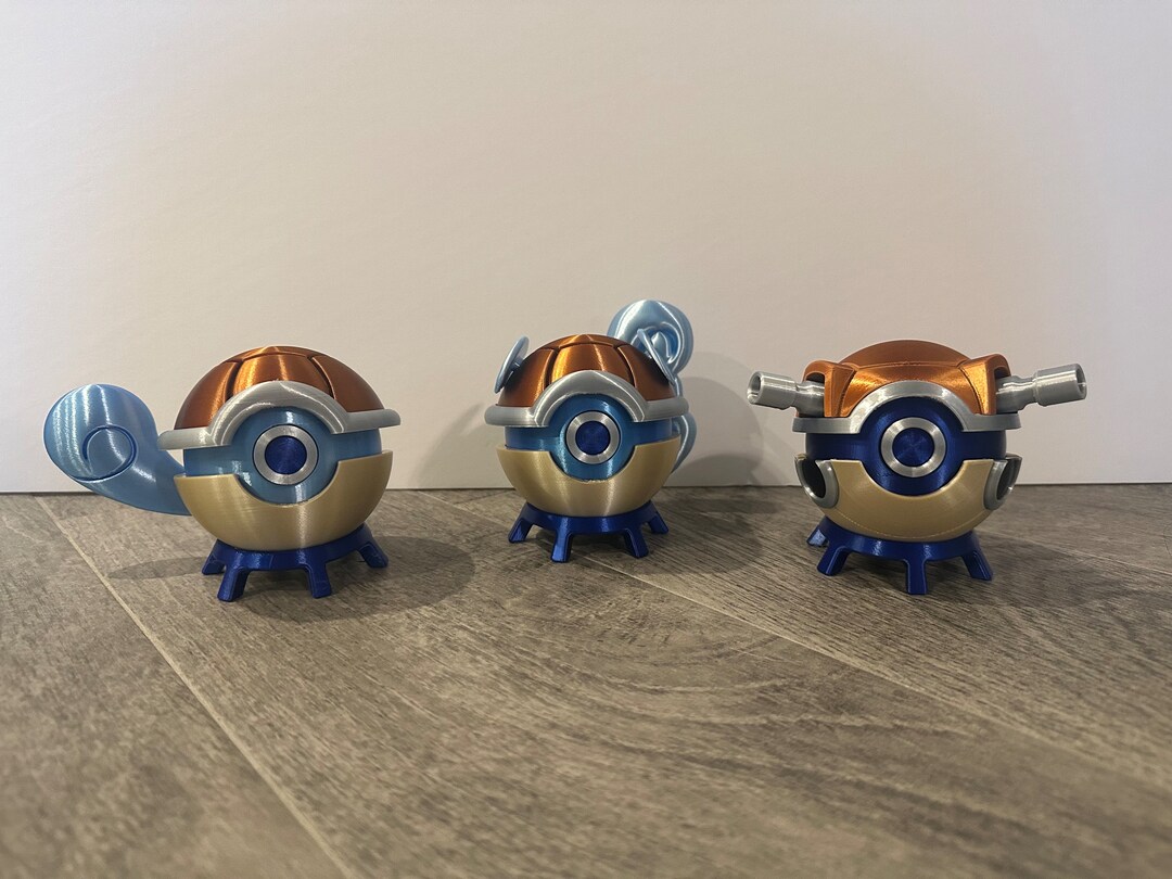Custom Squirtle Evolution Line Inspired Pokeball Fanart Set - Etsy