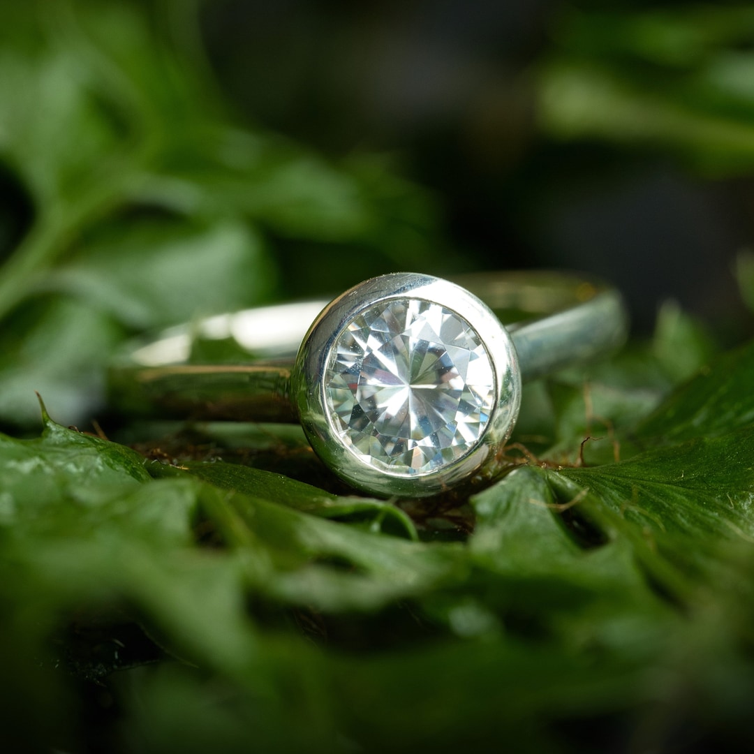 The Raindrop 14K Diamond Ring, Real Natural Diamond Ring, Real Gold ...