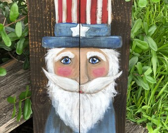 Uncle Sam Hand Painted Original Wooden Egg - Etsy