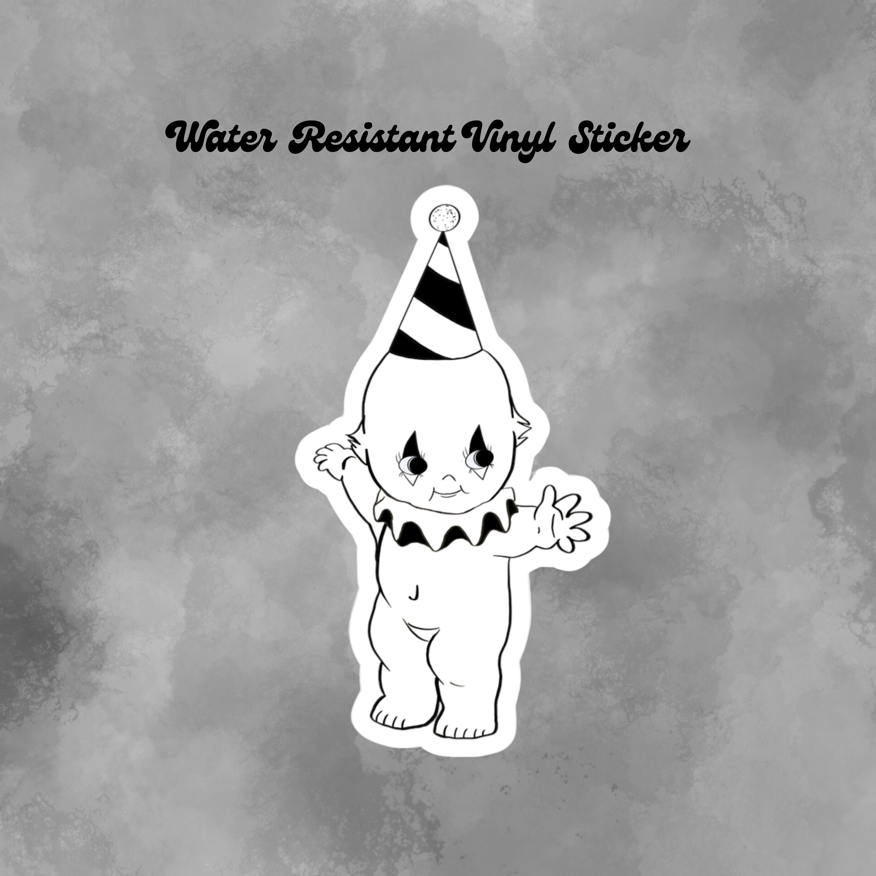 Clown Kewpie Doll Sticker, Kawaii Sticker, Laptop Sticker, Water Bottle ...