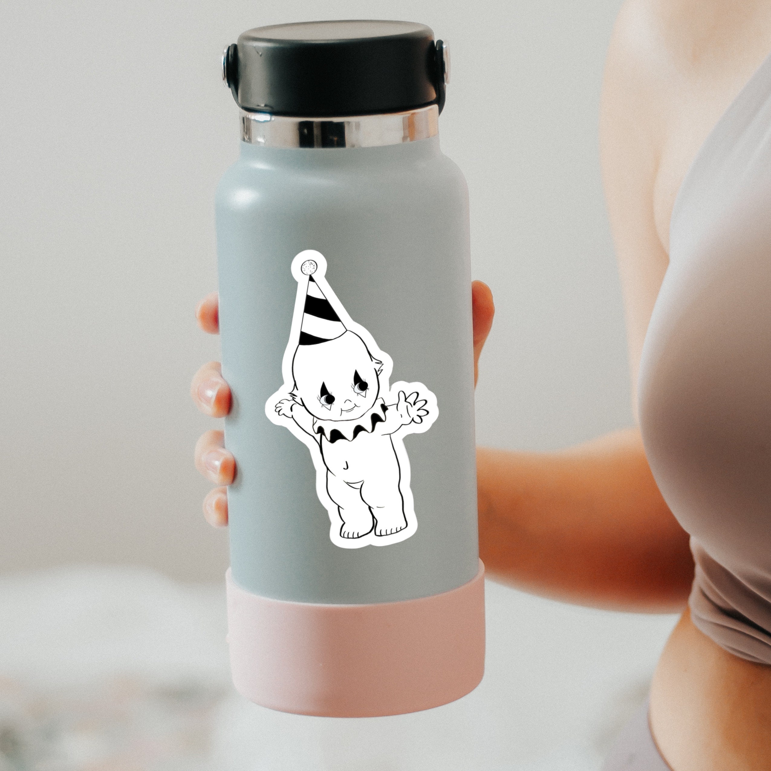Clown Kewpie Doll Sticker, Kawaii Sticker, Laptop Sticker, Water Bottle ...