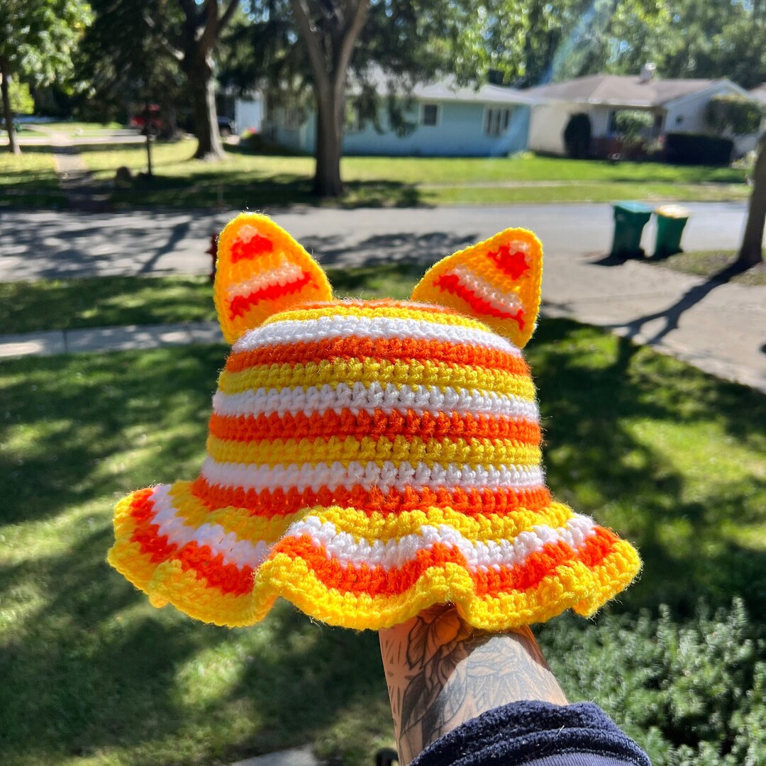 Candy Corn Cat Bucket Hat - Etsy