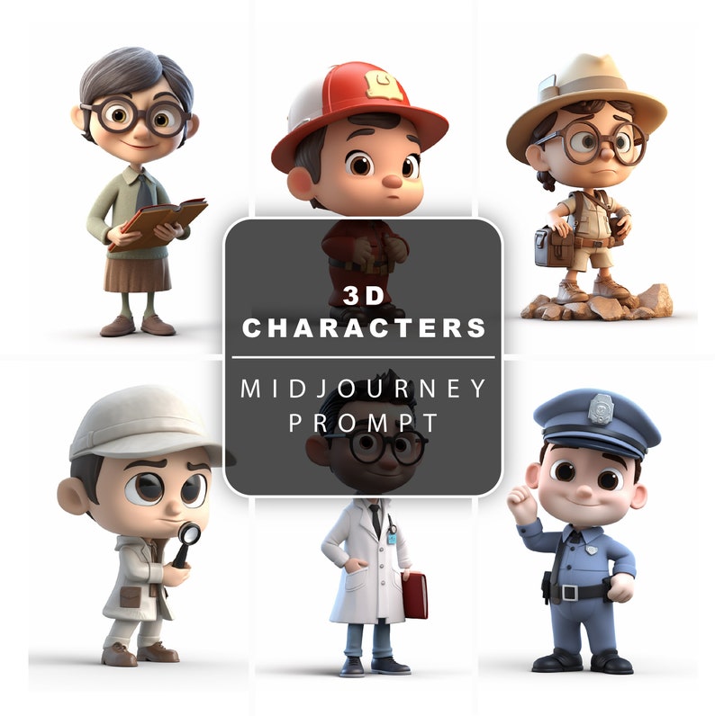 Midjourney Prompt for 3D Little Characters - Etsy