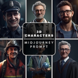 Midjourney Prompt for 3D Characters - Etsy