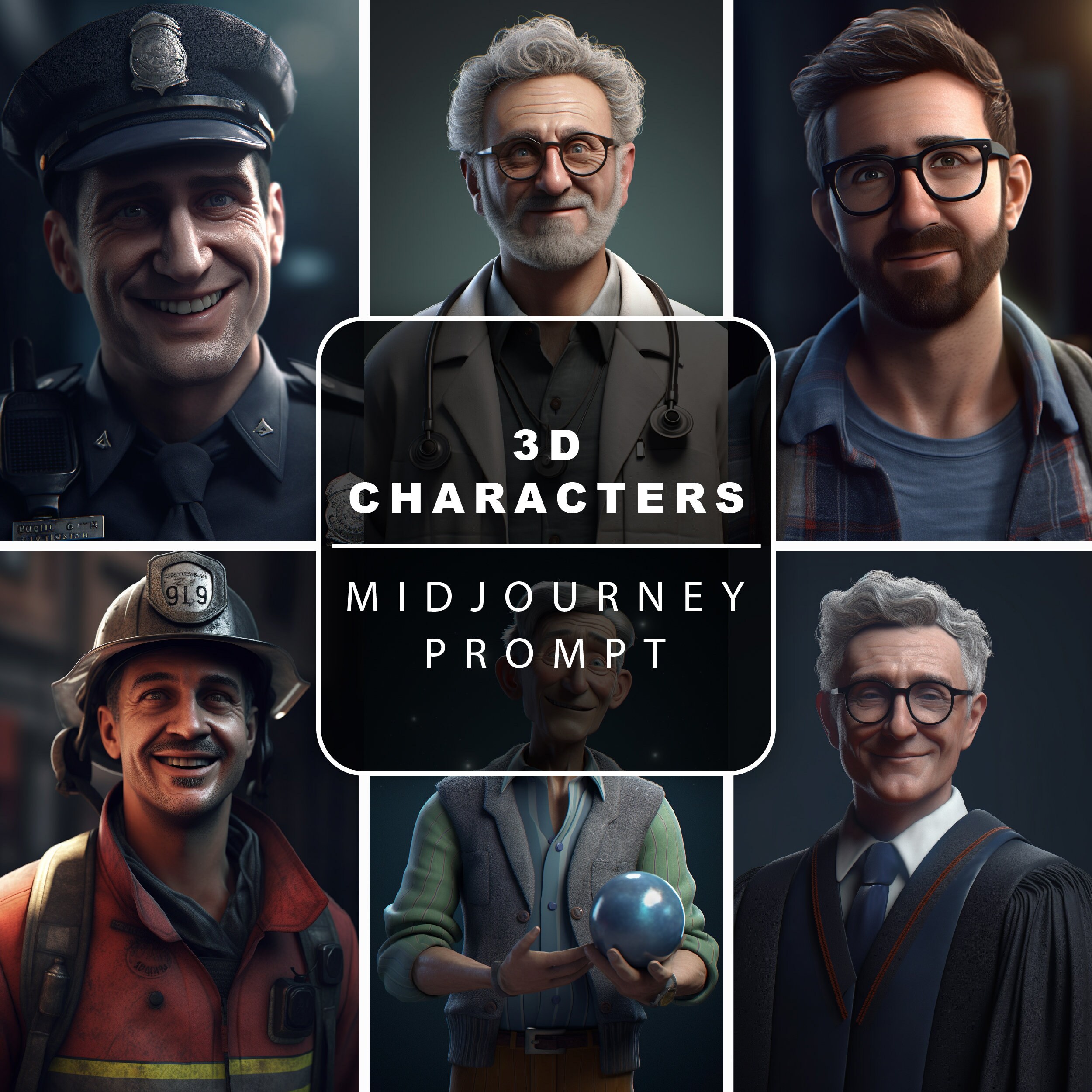 Midjourney Prompt for 3D Characters - Etsy