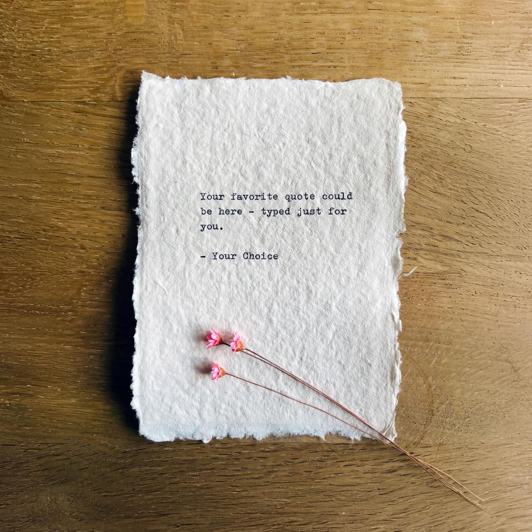 Hand-typed Quote on Handmade Paper | Inspirational Gift for Easter or ...