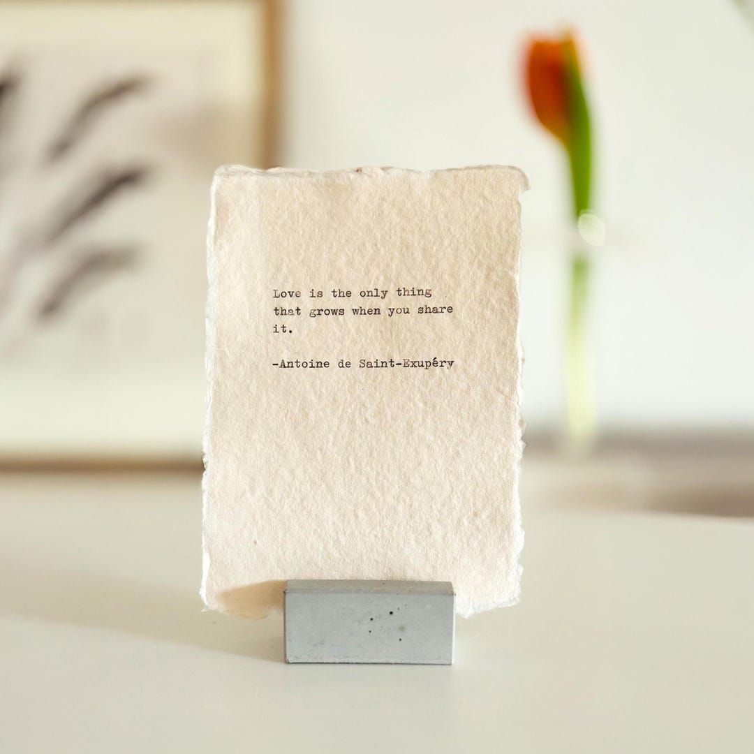 Hand-typed Quote on Handmade Paper | Inspirational Gift for Easter or ...
