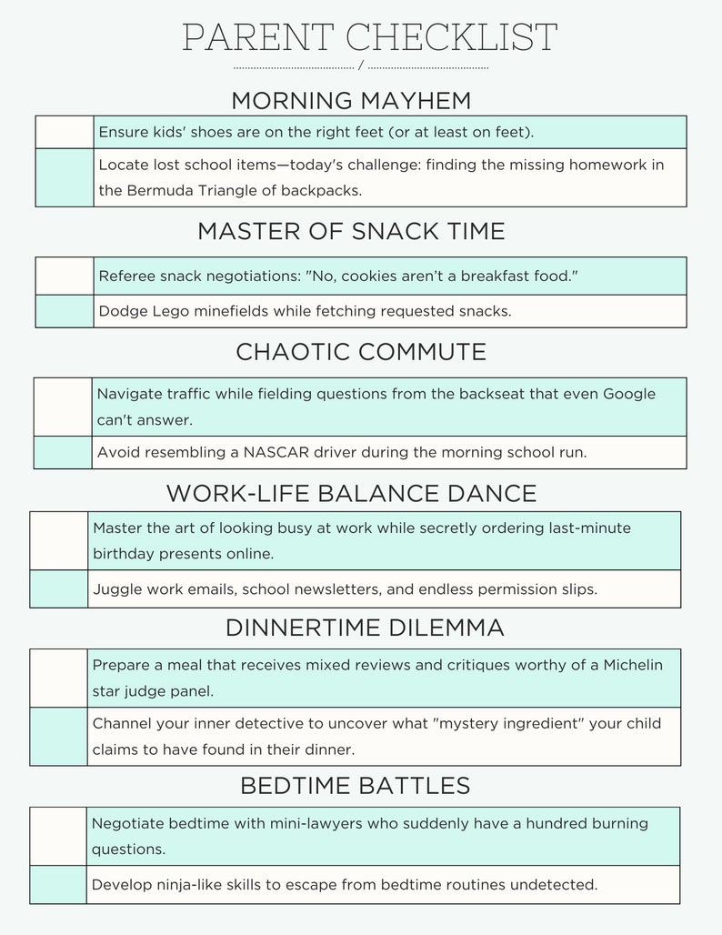 Parent Checklist, Life With Kids, New Year, Planner, Get Organized ...