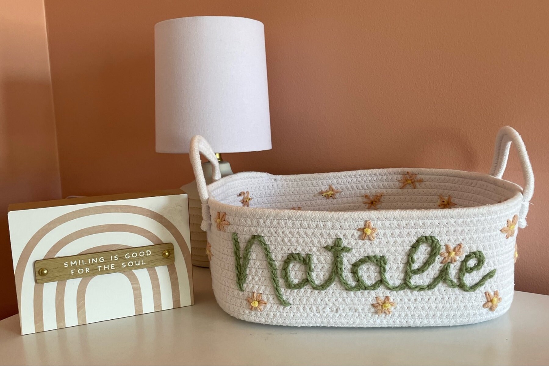 CUSTOM Name Basket With All Over DAISY Design - Etsy