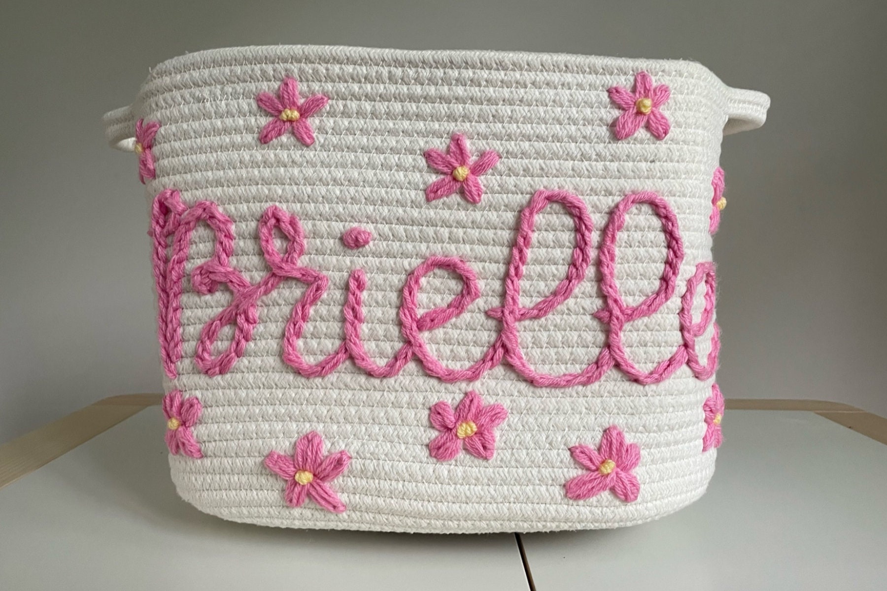 CUSTOM Name Basket With All Over DAISY Design - Etsy