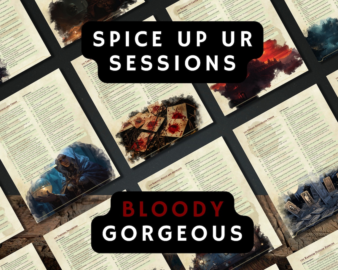 10 D100 Roll Charts for Barovia Setting | Curse of Strahd | Barovia ...