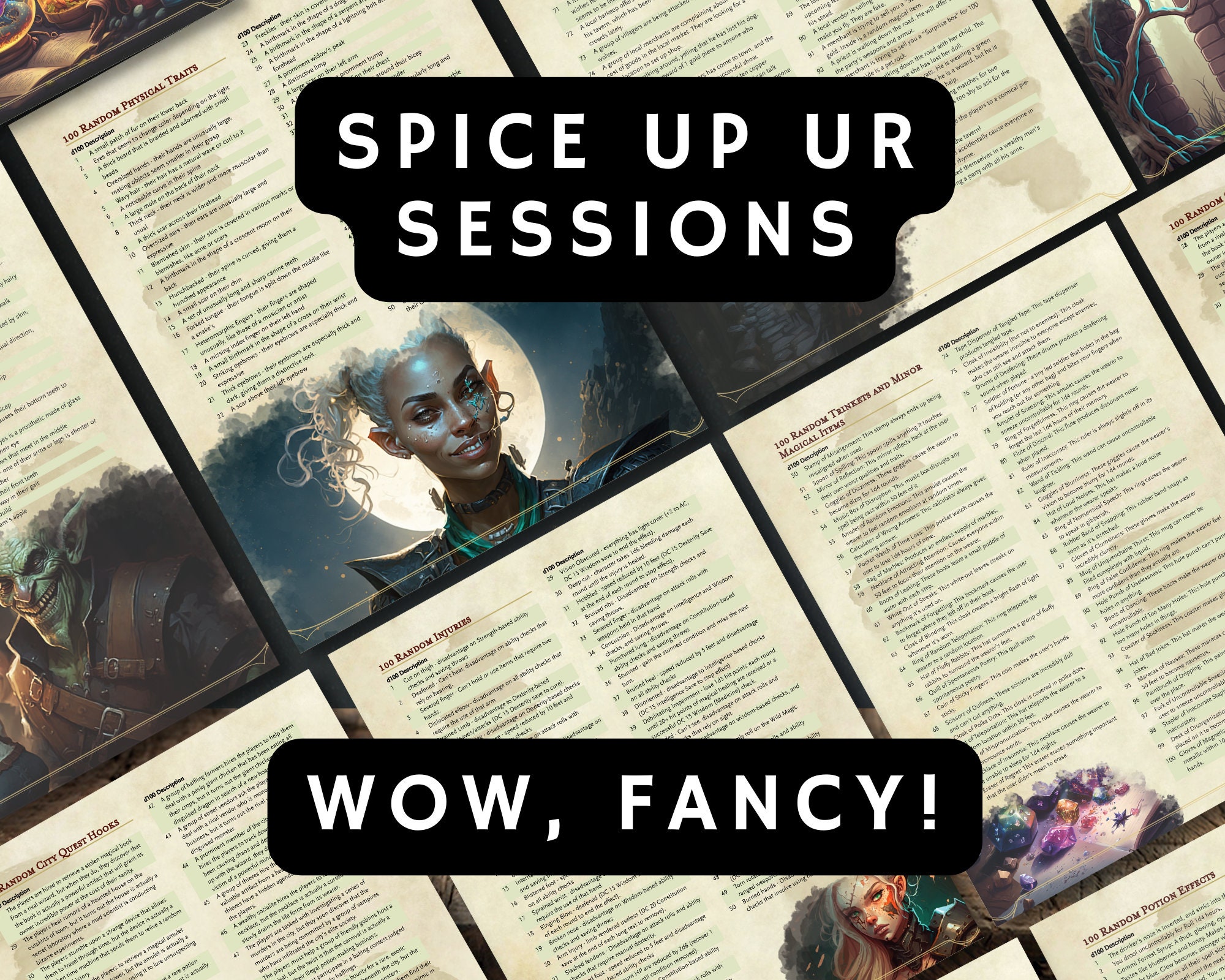 Dnd 100 Roll Charts Bundle: Random Tables (PDF) - Etsy