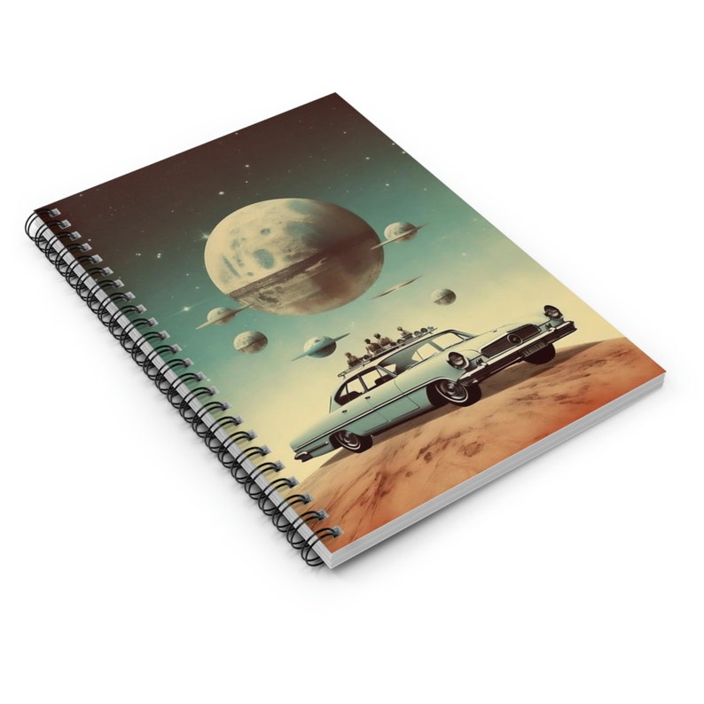 Futuristic Nostalgia Retro Notebook Cars on Mars Spiral Binding and ...