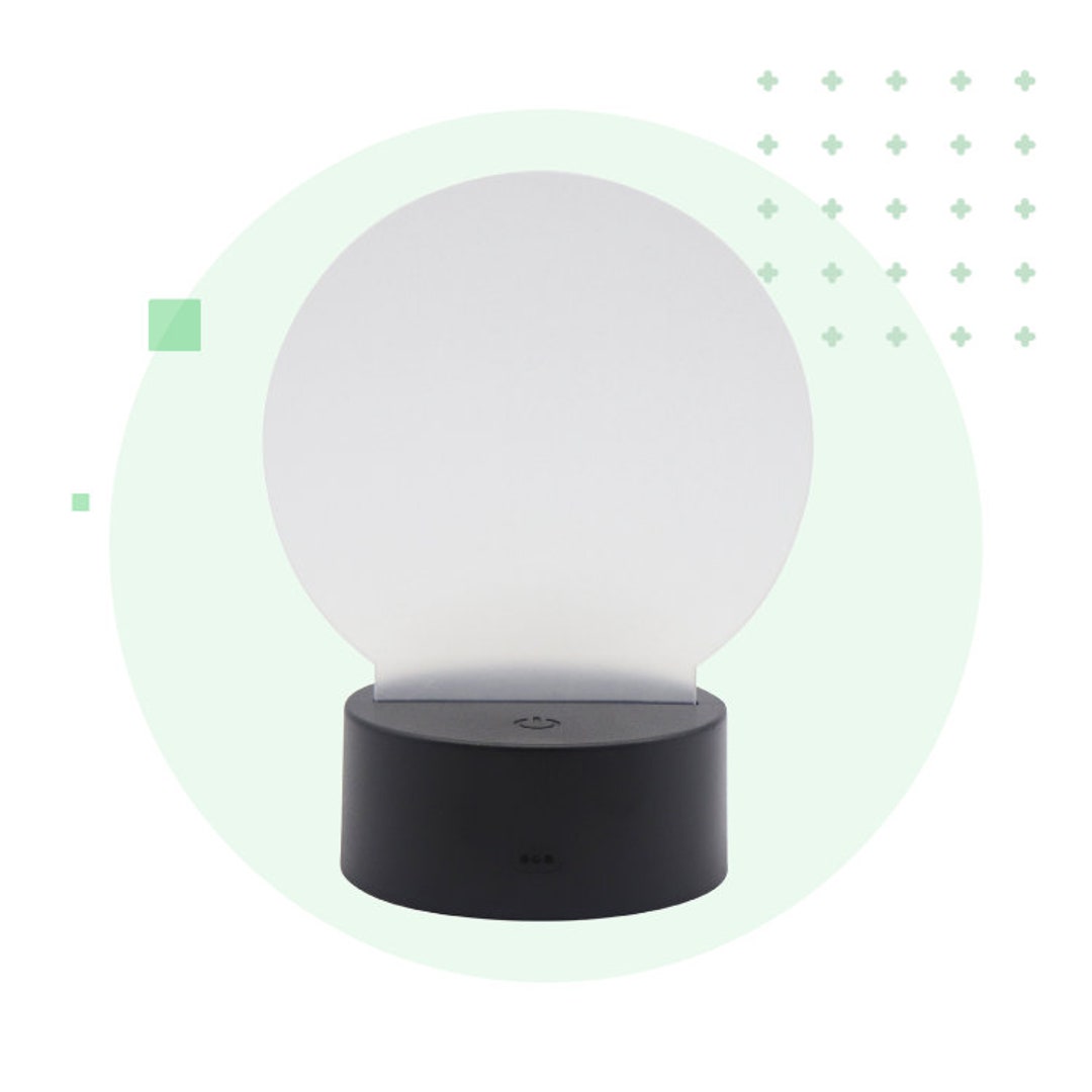 3D LED Table Lamp (2 Pcs) (acrylic & Black Base), Bedside Table Night ...