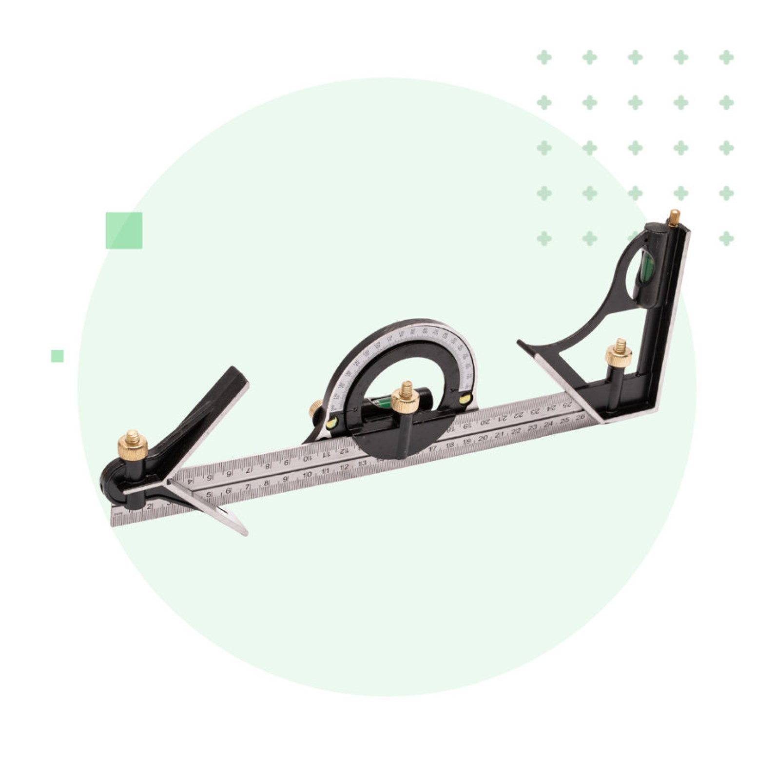 Universal Bevel Ruler, Universal Bevel 180 Degree Angle Combination ...