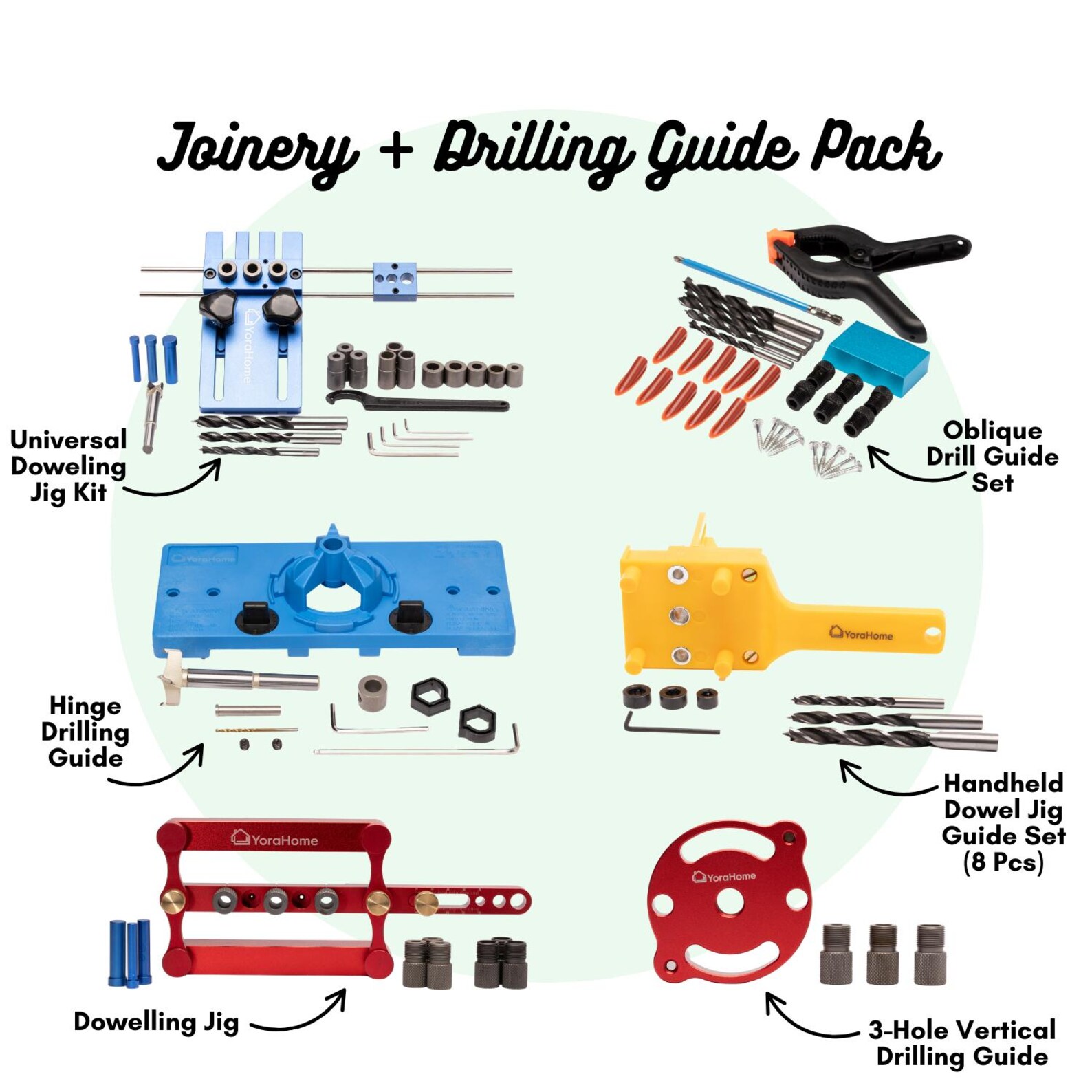 Drilling Kit, Joinery and Drilling Guide Pack, Focused on Doweling and ...